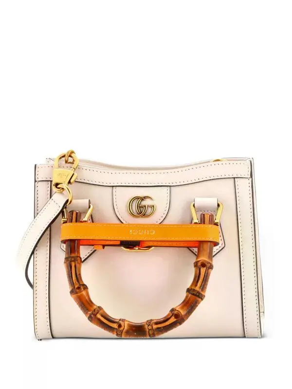 Gucci Diana Mini Bamboo Handle Tote Bag - Neutrals