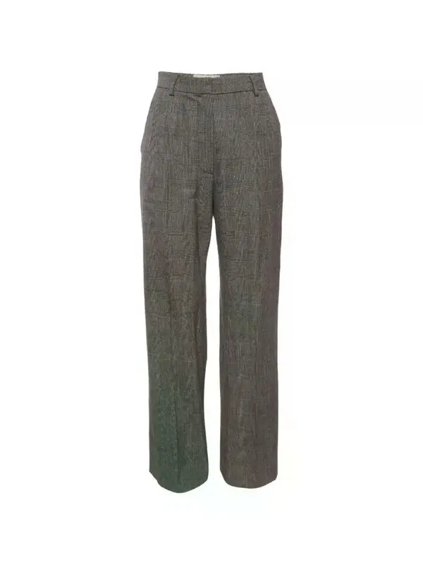 Max Mara Glen Plaid Virgin Wool Trousers