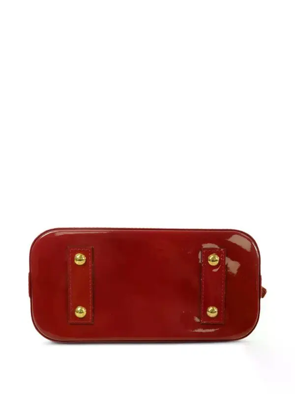 LOUIS VUITTON Alma Bb Monogram Vernis Tote Bag - Red