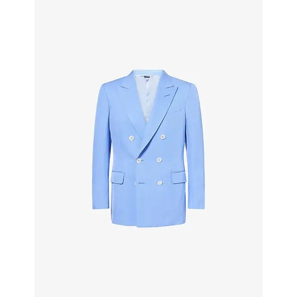 TOM FORD Double-breasted Peak-lapel Silk Blazer