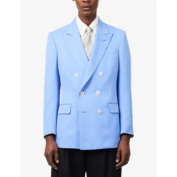 TOM FORD Double-breasted Peak-lapel Silk Blazer