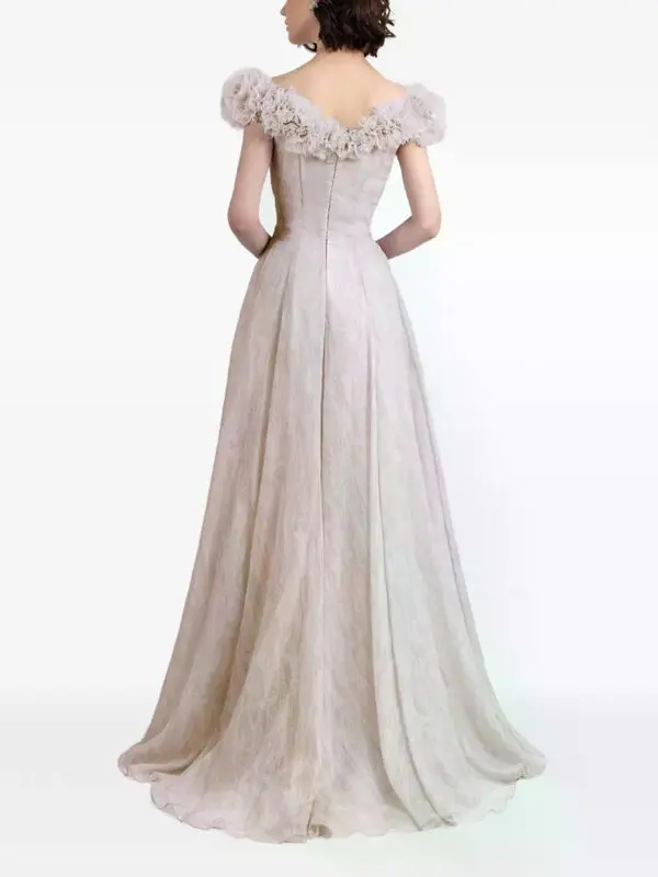 GEMY MAALOUF Ruffled Shoulder Button-front Dress