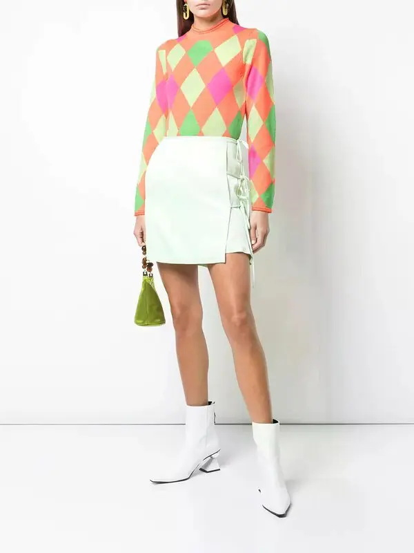 Opening Ceremony Geometric Pattern Mock Neck Pullover