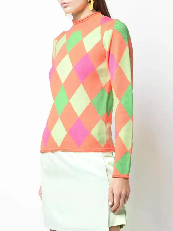 Opening Ceremony Geometric Pattern Mock Neck Pullover