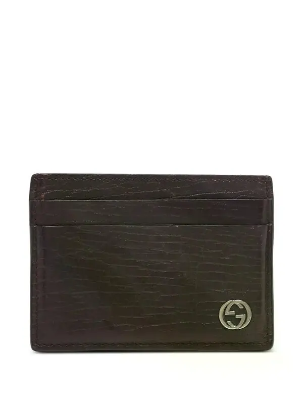 Gucci Interlocking G Leather Card Holder - Brown