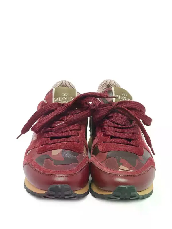 Valentino Garavani Rockrunner Camouflage Sneakers - Red