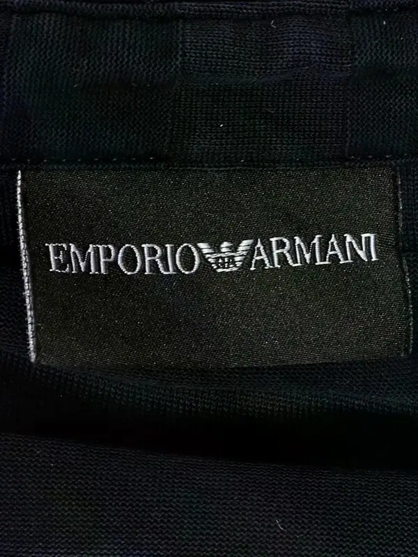 Emporio Armani Striped Knit Polo Shirt
