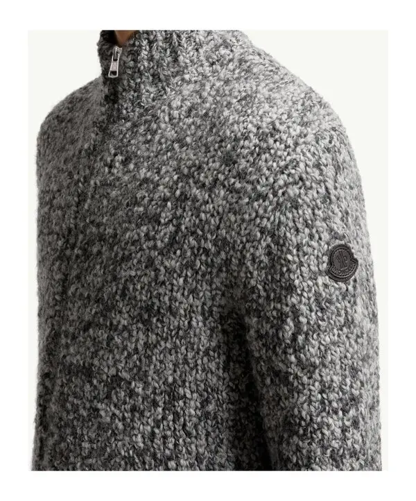 Moncler Wool Alpaca Zip-up Cardigan