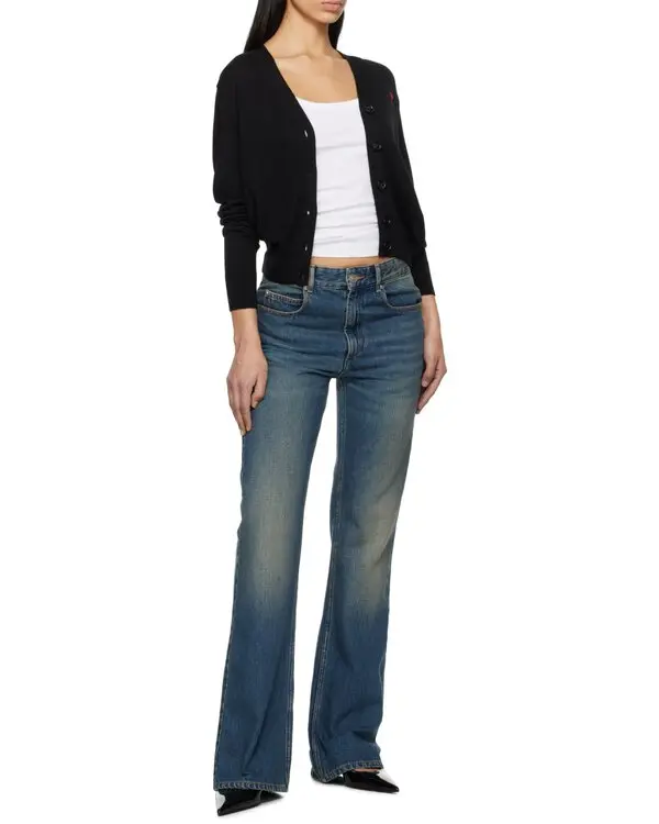 AMI Paris De Coeur Logo Embroidered Buttoned Cardigan