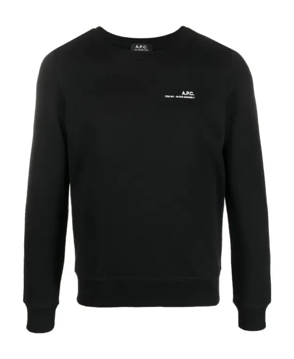 A.p.c. Logo Printed Crewneck Sweatshirt - Black