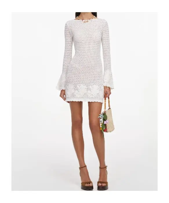 SELF-PORTRAIT Open Back Knitted Mini Dress