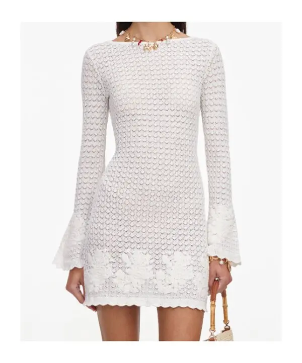SELF-PORTRAIT Open Back Knitted Mini Dress