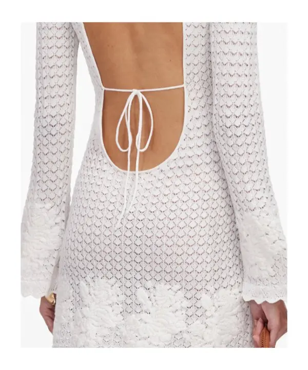 SELF-PORTRAIT Open Back Knitted Mini Dress