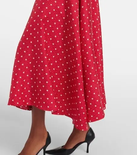 RODARTE Printed Silk Twill Midi Dress