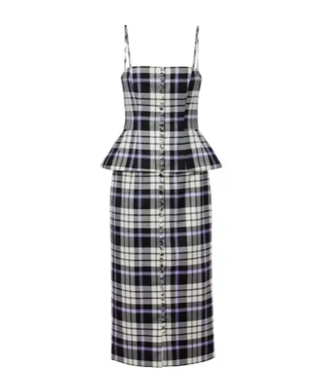 Carolina Herrera Checked Trompe Lœil Wool Midi Dress