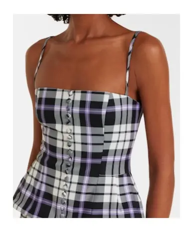 Carolina Herrera Checked Trompe Lœil Wool Midi Dress