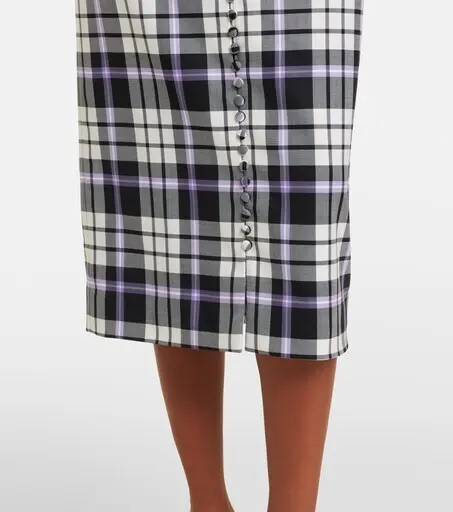 Carolina Herrera Checked Trompe Lœil Wool Midi Dress