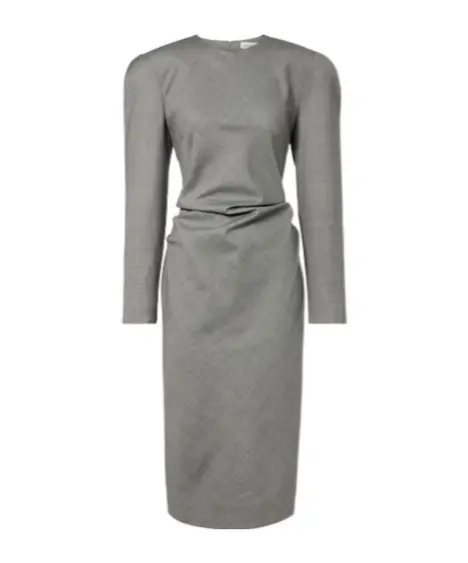 Magda Butrym Wool Midi Dress With Tie Detail - Gray