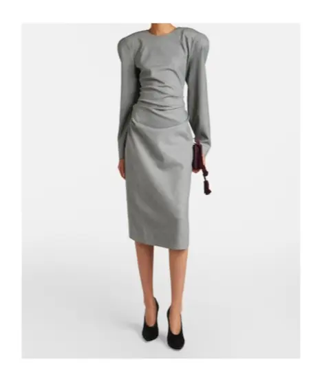 Magda Butrym Wool Midi Dress With Tie Detail