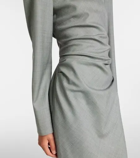 Magda Butrym Wool Midi Dress With Tie Detail
