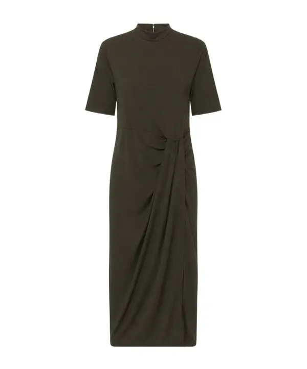 ROTATE BY BIRGER CHRISTENSEN Short-sleeve High-neck Midi Dress