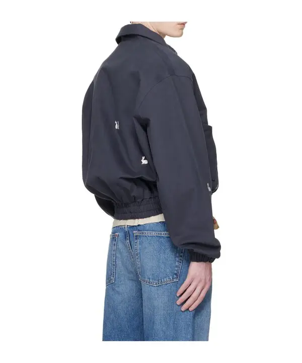 CARNE BOLLENTE Zippered Lapel Casual Jacket