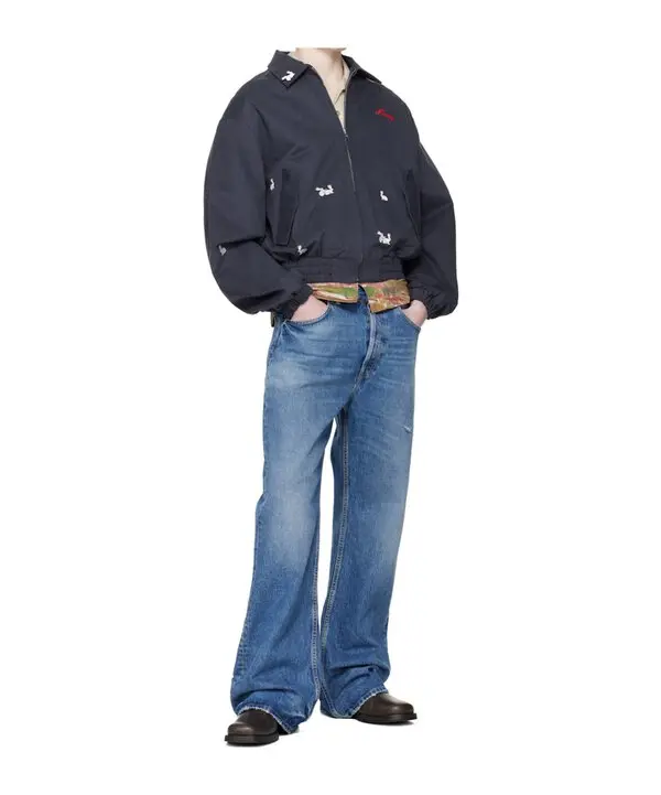 CARNE BOLLENTE Zippered Lapel Casual Jacket