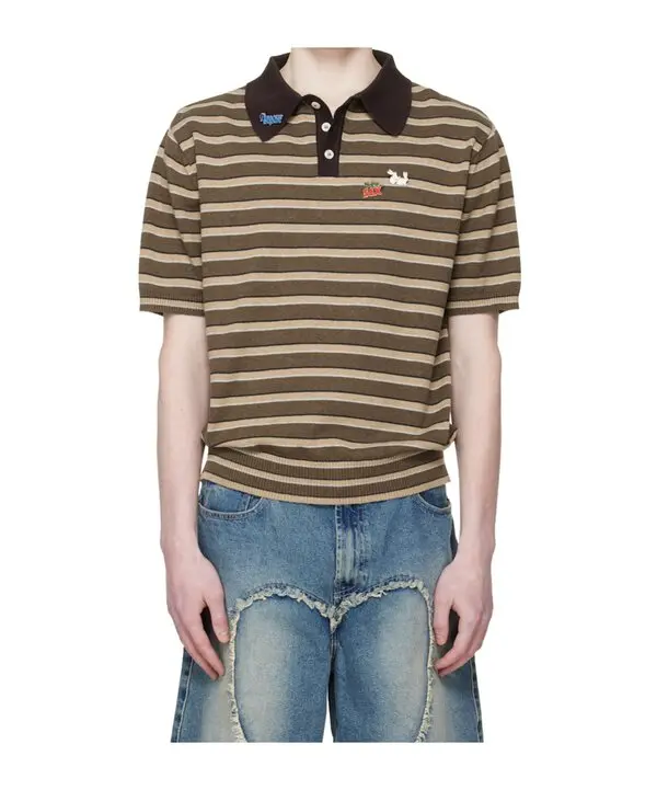 CARNE BOLLENTE Pin-up Patrol Striped Polo Shirt - Multicolor