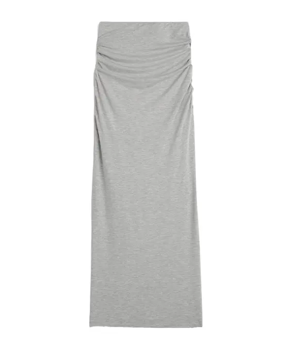 TOTEME Draped Jersey Skirt Pale Grey Mélange - Gray