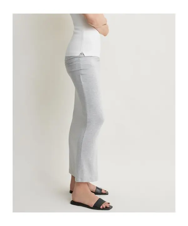 TOTEME Draped Jersey Skirt Pale Grey Mélange