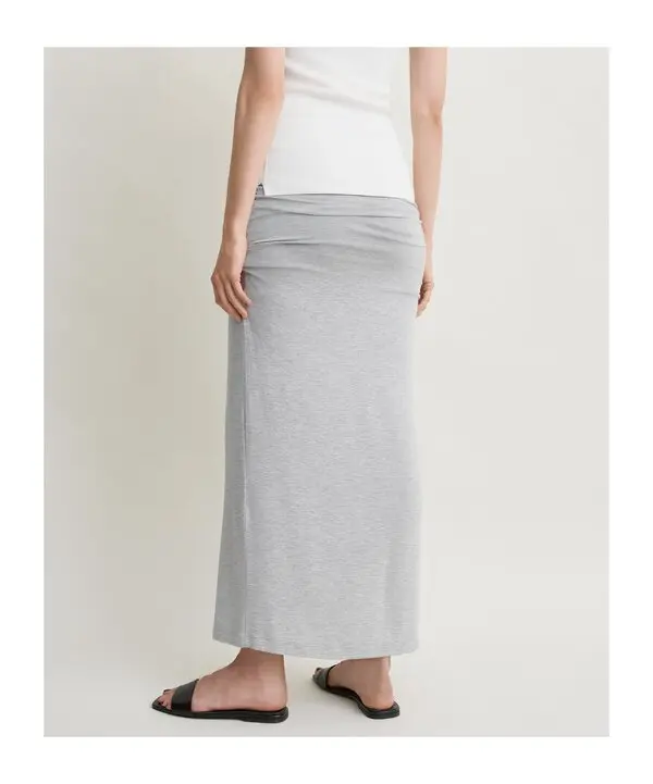 TOTEME Draped Jersey Skirt Pale Grey Mélange