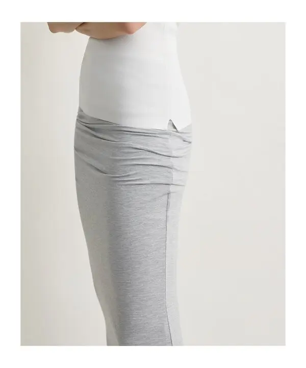 TOTEME Draped Jersey Skirt Pale Grey Mélange