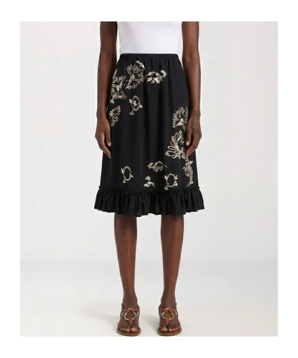 Dries Van Noten Elastic Waist Midi Skirt