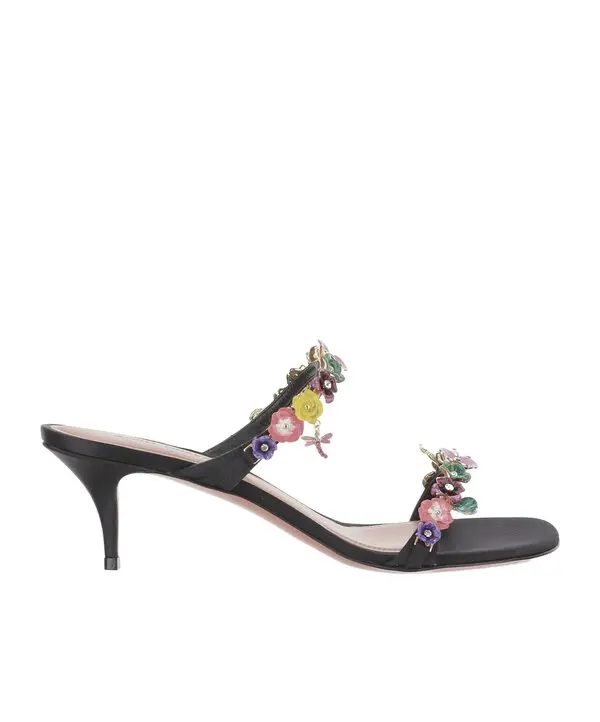 Amina Muaddi Floral-decorated High-heeled Sandals