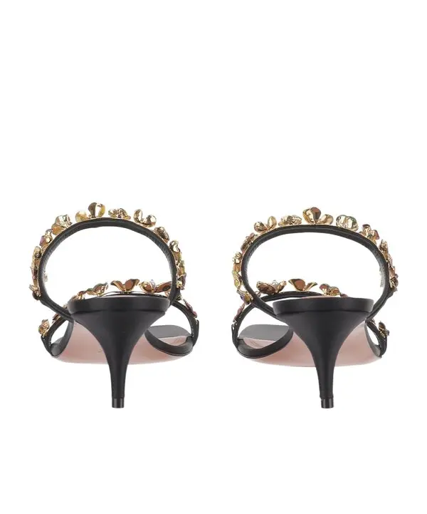 Amina Muaddi Floral-decorated High-heeled Sandals