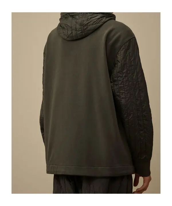 C.P. COMPANY Hooded Quilted-sleeve Zip-up Jacket
