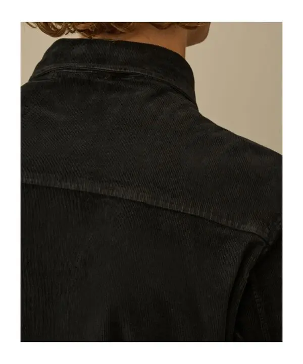 C.P. COMPANY Corduroy Lens Long Sleeved Buttoned Shirt - Black