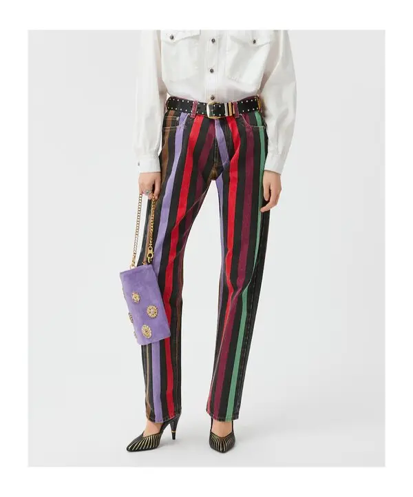 Versace Striped Straight Jeans