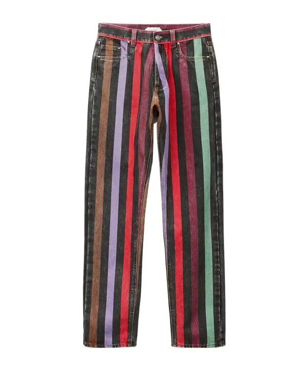 Versace Vertical Striped Jeans - Multicolor