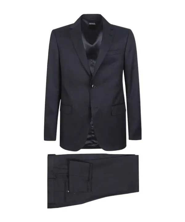 Zegna Long-sleeved Suit Jacket And Belt Loop Casual Pants Suit