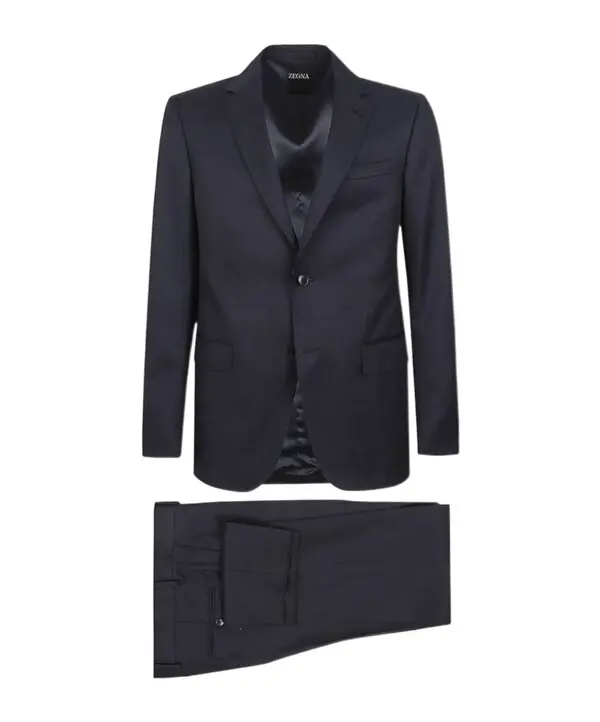 Zegna Long-sleeved Suit Jacket And Belt Loop Casual Pants Suit - No