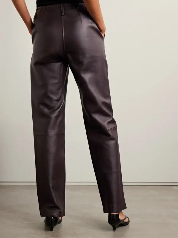Theory Leather Straight Leg Pants