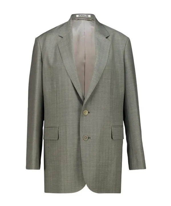 Auralee Striped Blue Suit Jacket
