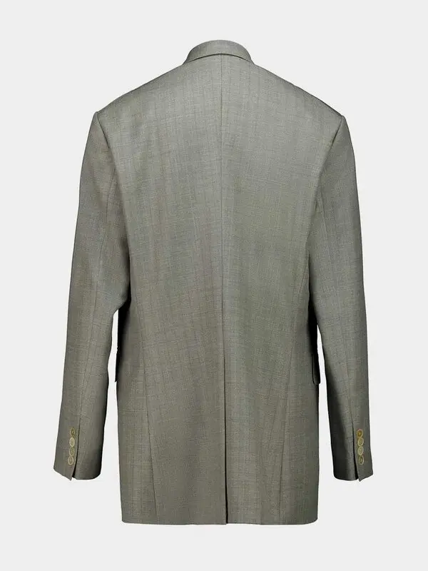 Auralee Striped Blue Suit Jacket