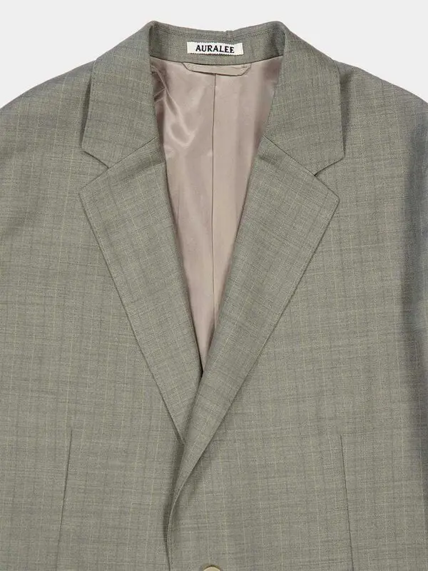 Auralee Striped Blue Suit Jacket