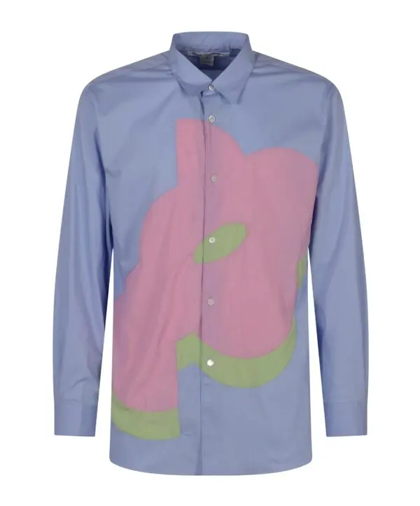 Comme Des Garçons Abstract Panel Shirt - Blue
