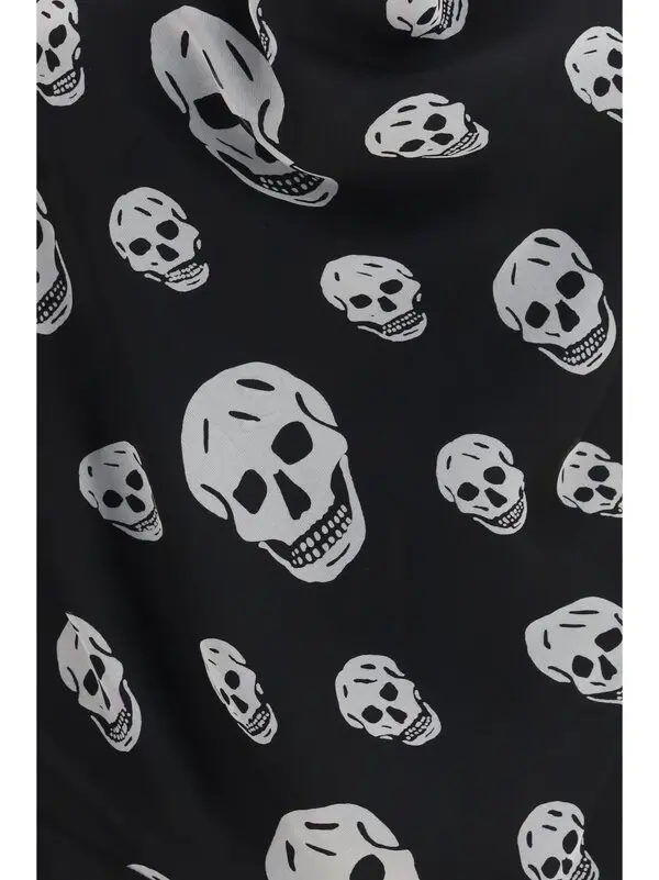 Alexander McQueen Skull Print Asymmetric Halter Top - Black/white