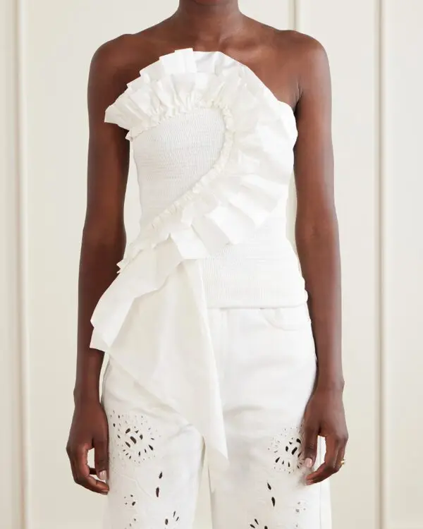 Farm Rio Strapless Ruched Tank