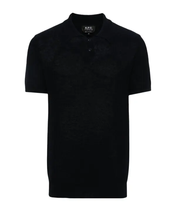 A.p.c. Jay Open-knit Short Sleeved Polo Shirt
