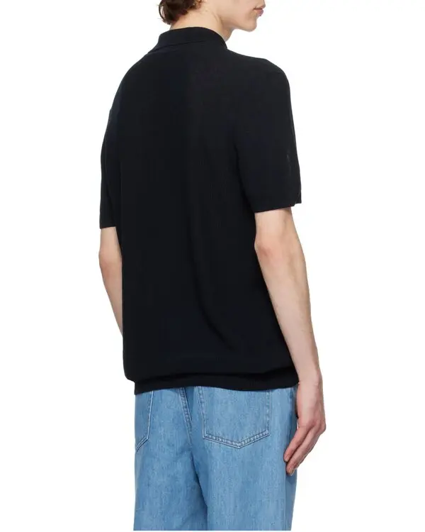 A.p.c. Jay Open-knit Short Sleeved Polo Shirt